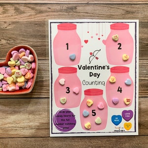 Kids Valentine's Day Activity, Valentine's Counting Game, Valentines ...