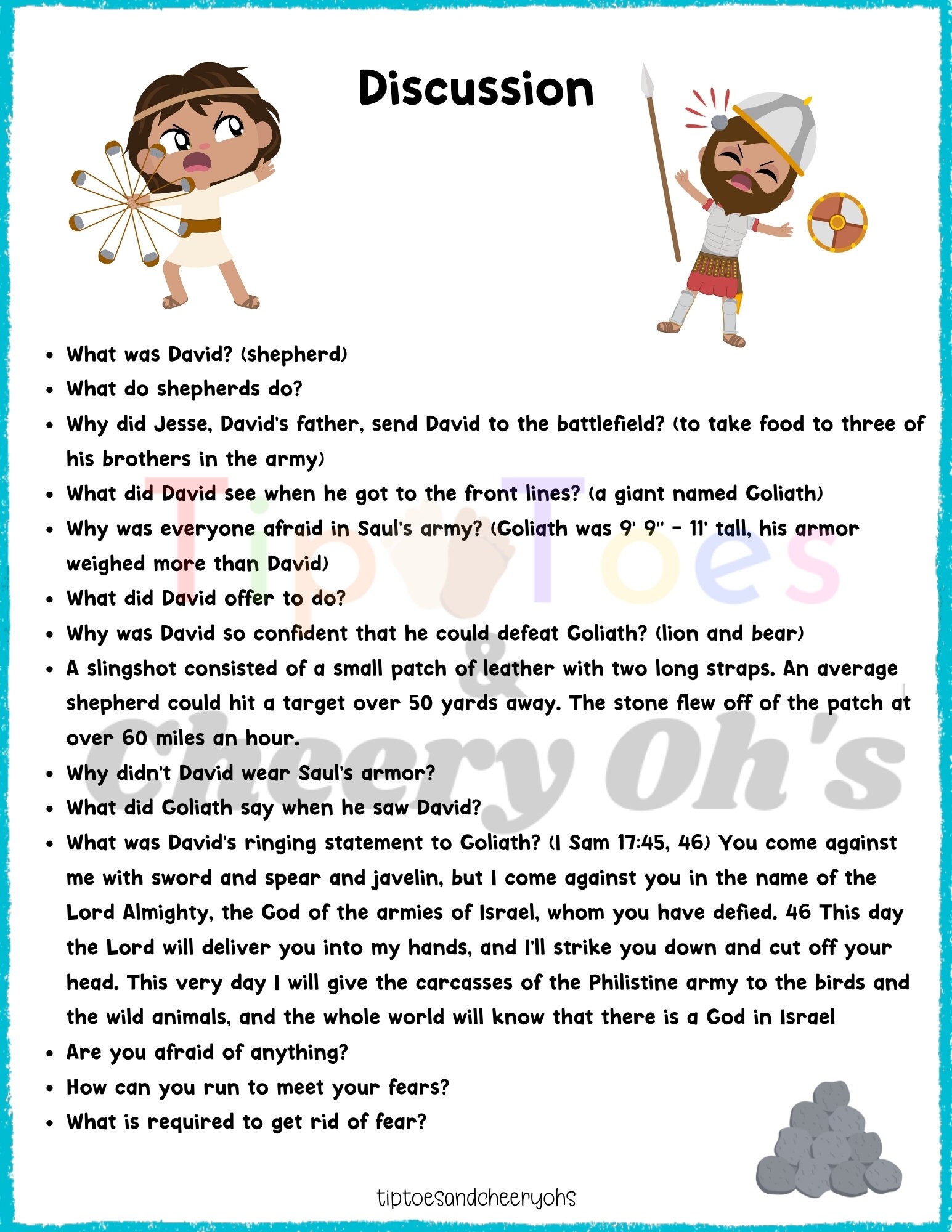 David and Goliath Bible Lesson for Kids Kids Bible Activity - Etsy UK