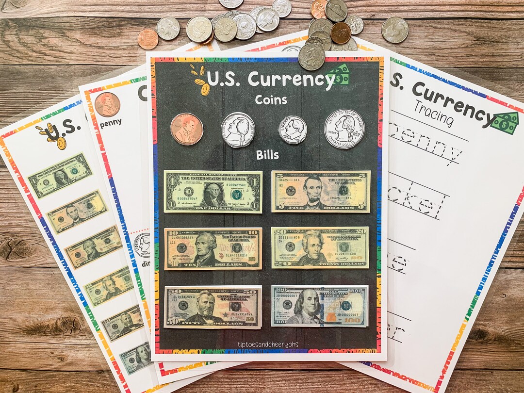 Kids Money Activity, Homeschool Printable, United States Currency, US ...