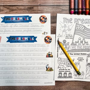 The Preamble for Kids Printable, U.S. Constitution, Preamble Activity ...