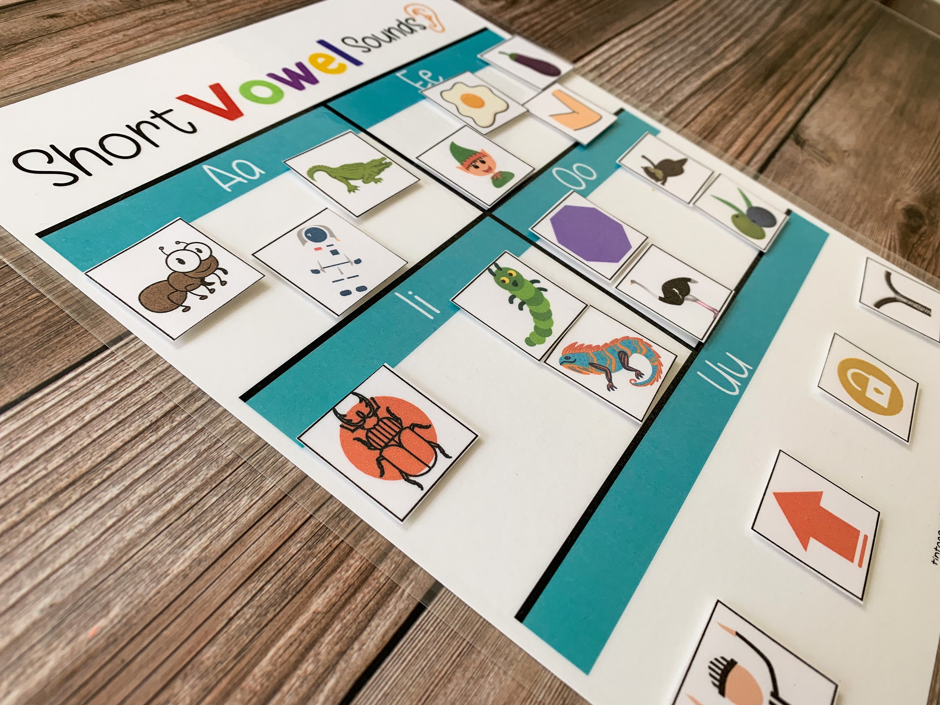 Short Vowel Sounds Game, Educational, Vowel Chart, Matching Game, Kids ...