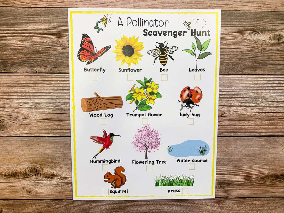 Spring Scavenger Hunt Pollinator Scavenger Hunt Scavenger | Etsy