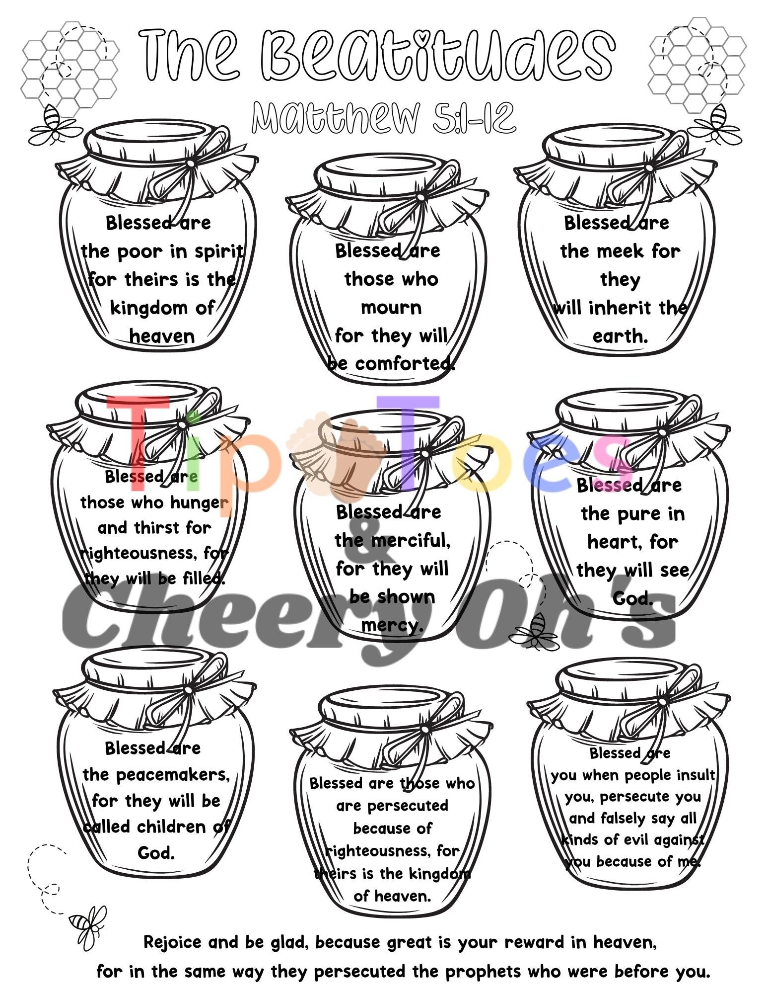 The Beatitudes Homeschool Printable Kids Bible Activity - Etsy UK