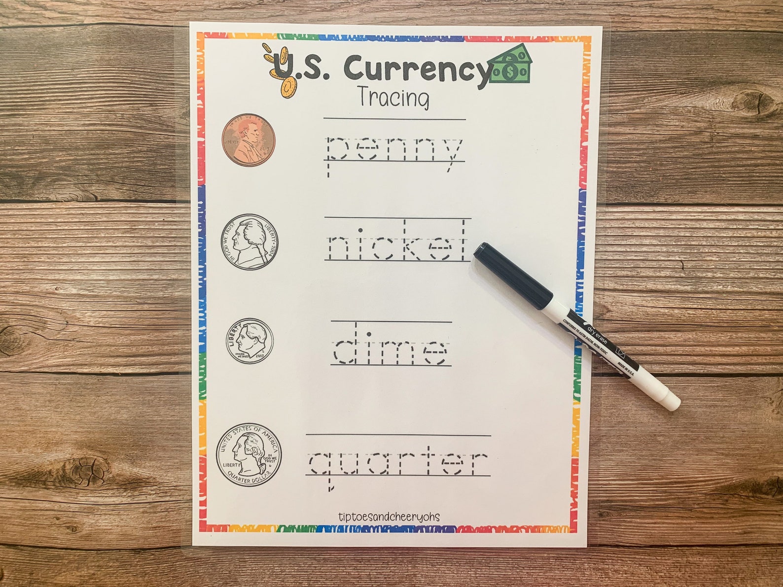 Kids Money Activity Homeschool Printable United States - Etsy