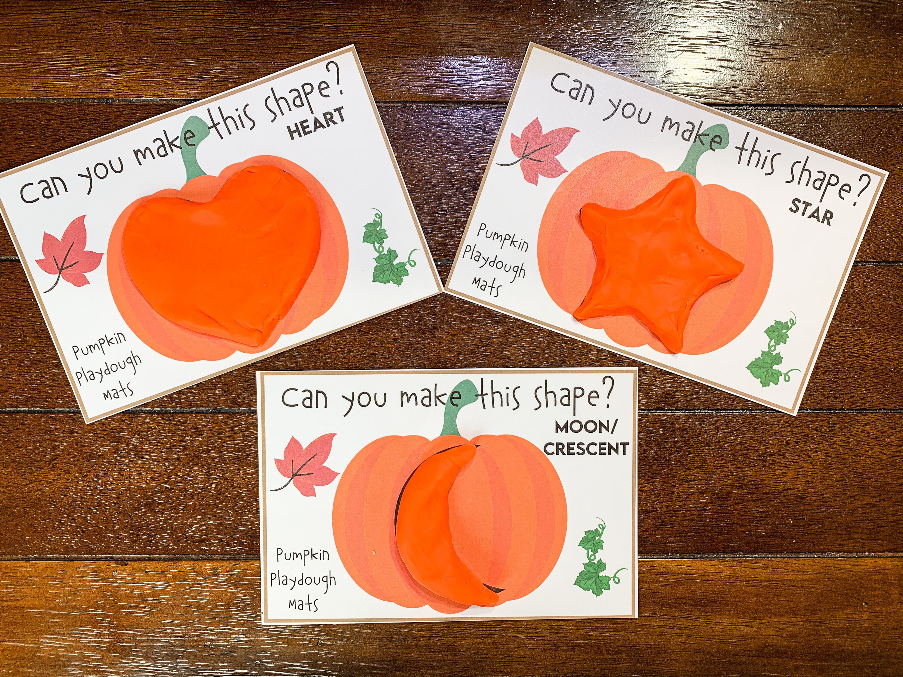 Playdough Shape Mats Fall Learning Printable Playdough Mats - Etsy