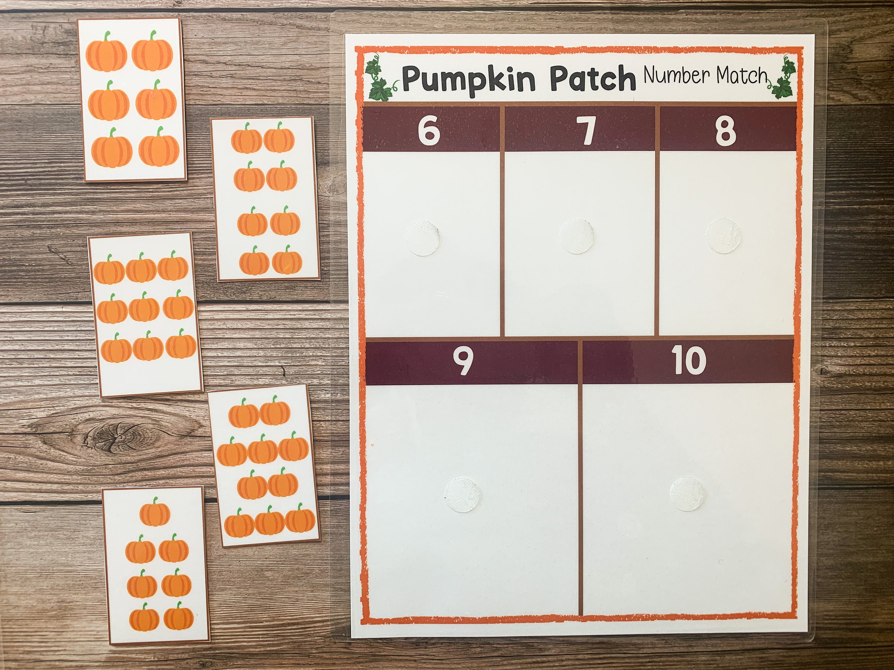 Kids Fall Activity, Pumpkin Patch Game, Number Matching Worksheet ...