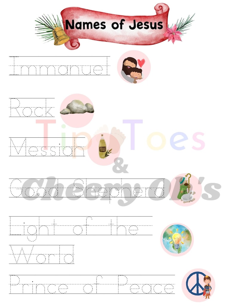Names of Jesus Christmas Activity Homeschool Printable - Etsy