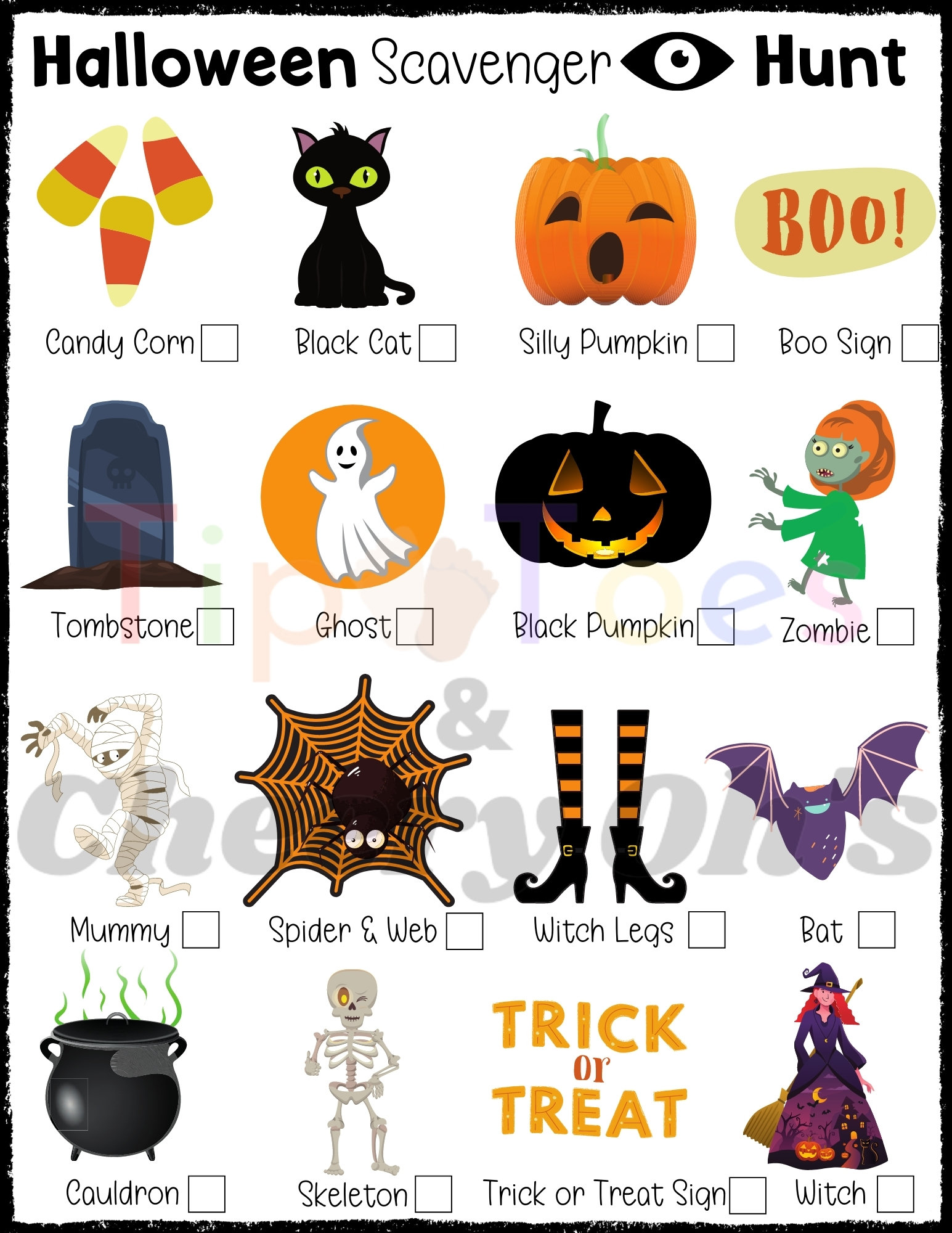 Halloween Scavenger Hunt, Kids Fall Activity, Seek and Find Games ...