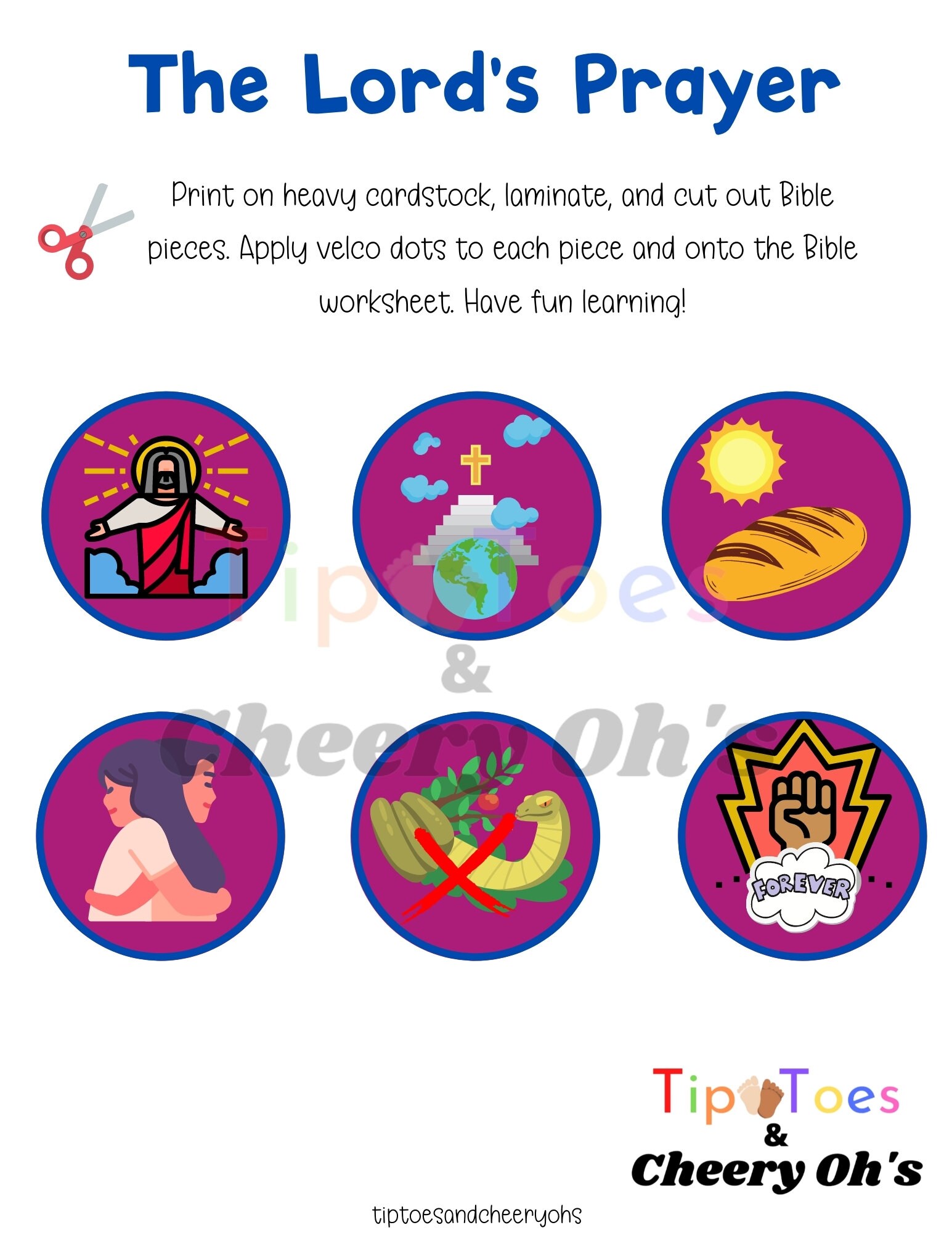 The Lords Prayer for Kids Bible Activity Prayer Bible | Etsy