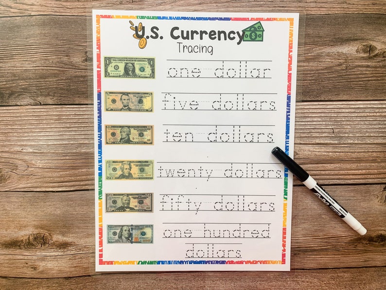 Kids Money Activity Homeschool Printable United States - Etsy