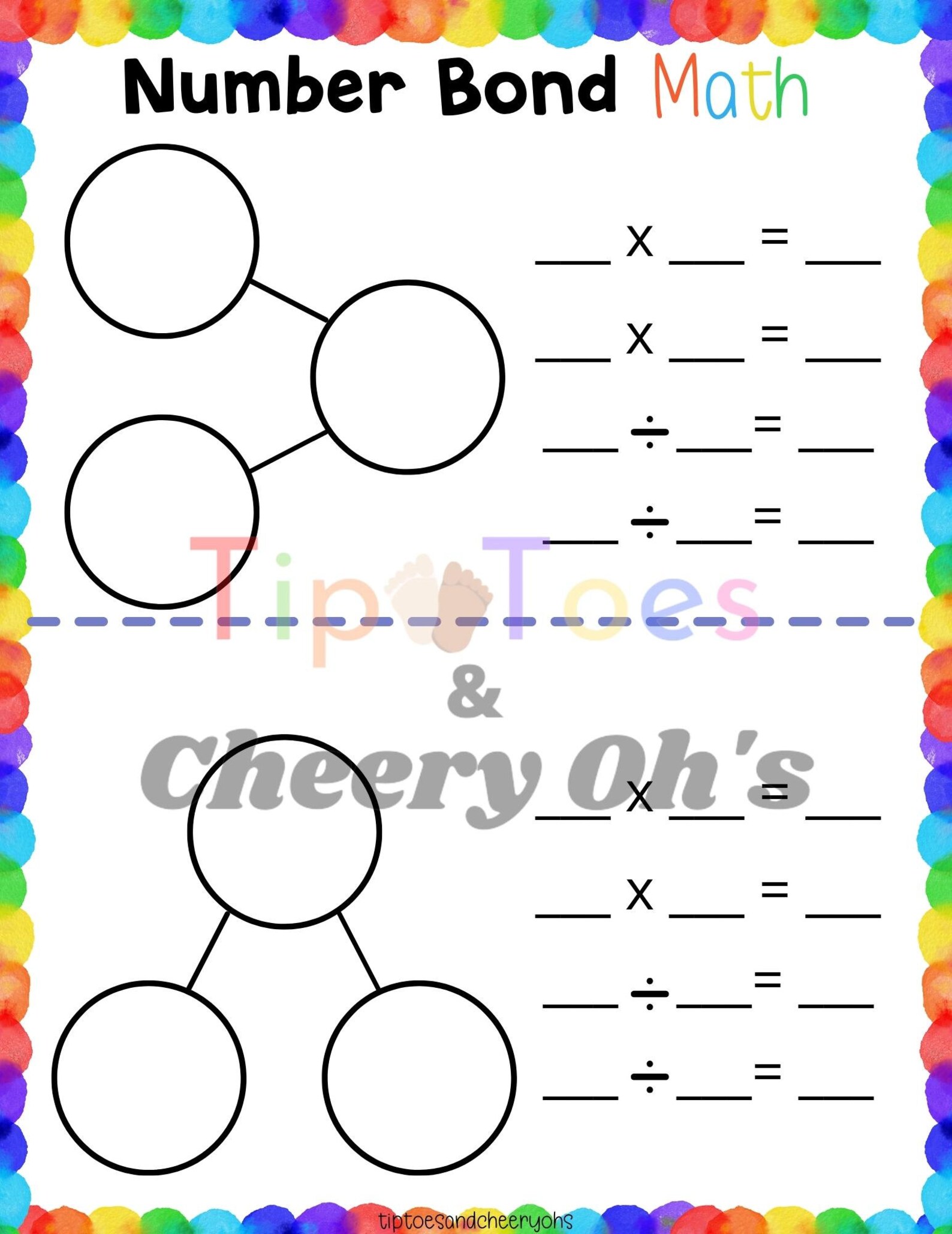 Number Bond Fact Families Number Bond Worksheet Math - Etsy