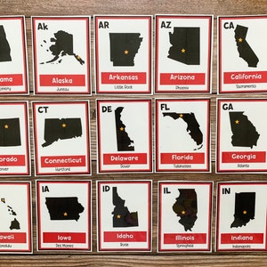 States and Capitals Flashcards, United States Flashcards, Homeschool ...