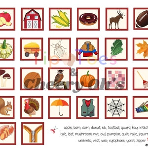 Printable Fall Alphabet Game, Beginning Sounds, Letter Recognition ...