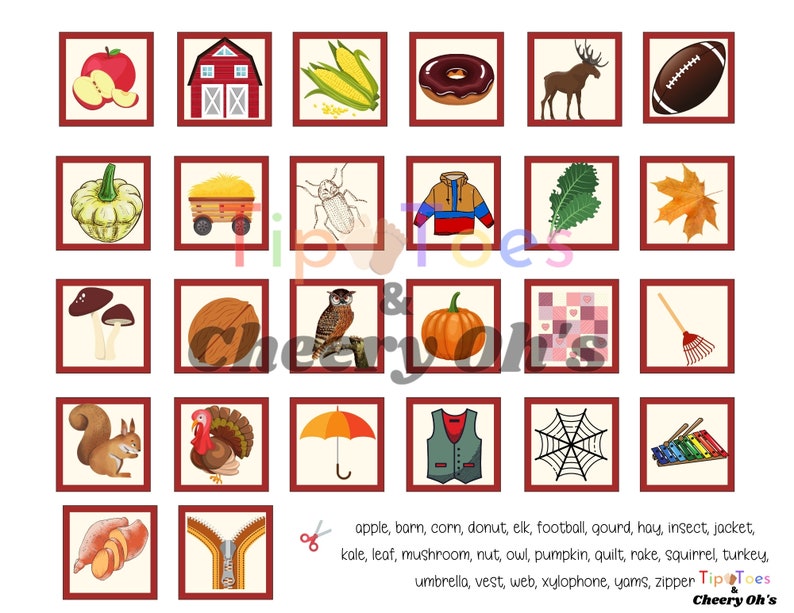 Printable Fall Alphabet Game, Beginning Sounds, Letter Recognition ...