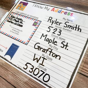 Learn My Address Printable, Kids Address Activity, Printable Worksheet ...