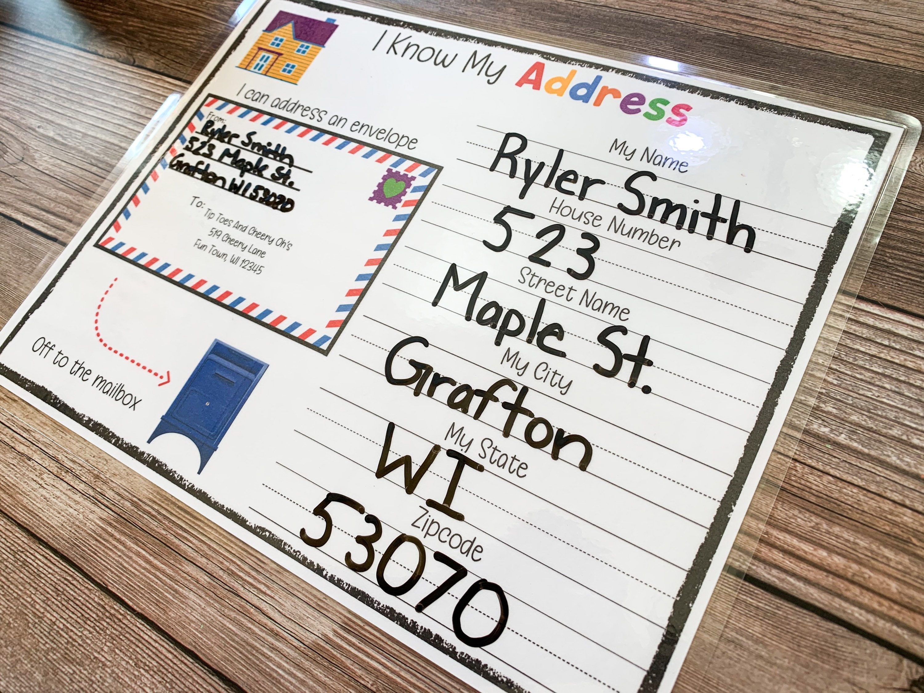 Learn My Address Printable, Kids Address Activity, Printable Worksheet ...