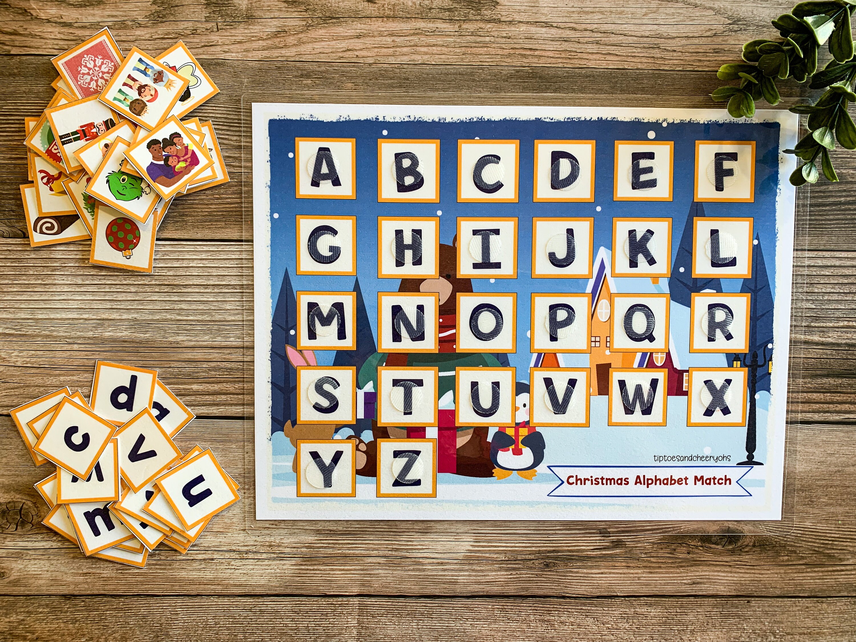 Printable Christmas Alphabet Game, Beginning Sounds, Letter Recognition ...