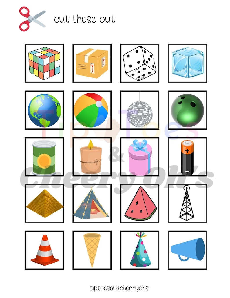 3D Shapes Matching, 3D Shape Activity, Geometric Shapes, 3D Shapes ...