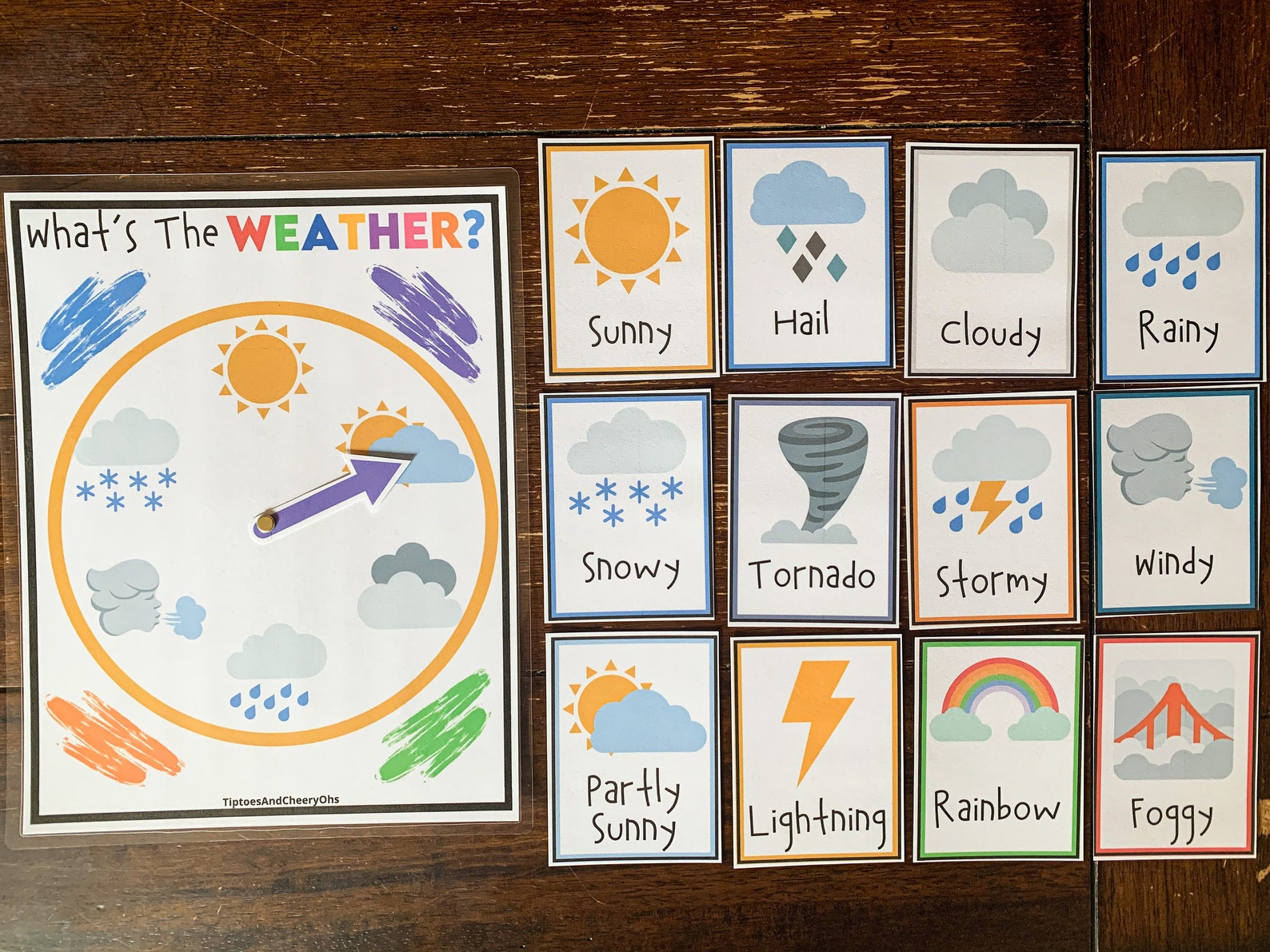 Kids Weather Montessori Weather Activity Kids Weather Chart | Etsy