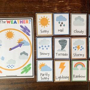 Kids Weather Montessori Weather Activity Kids Weather Chart | Etsy