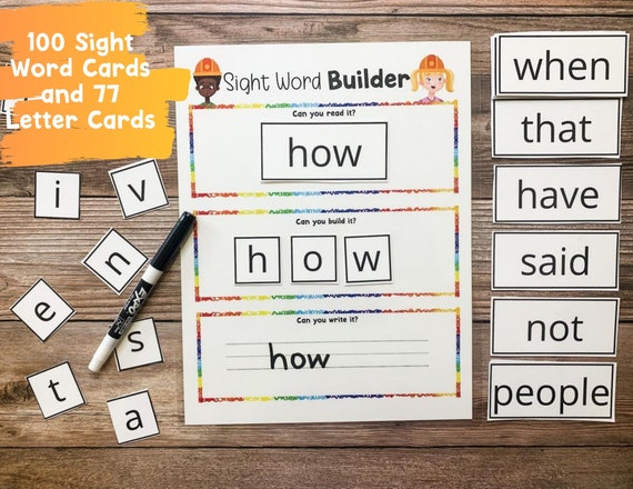 Sight Word Builder Sight Word Recognition Fry's 100 - Etsy