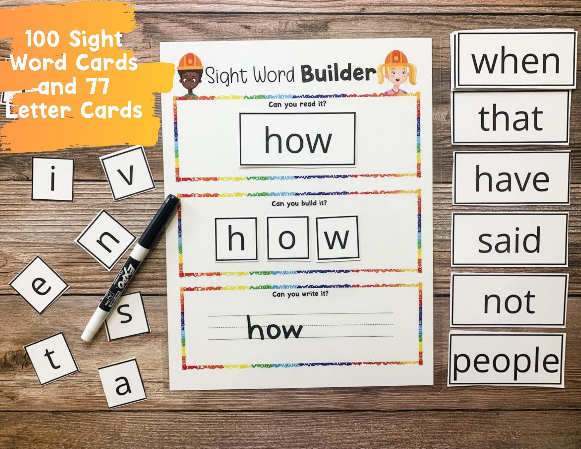 Sight Word Builder, Sight Word Recognition, Fry's 100 Sight Word List ...