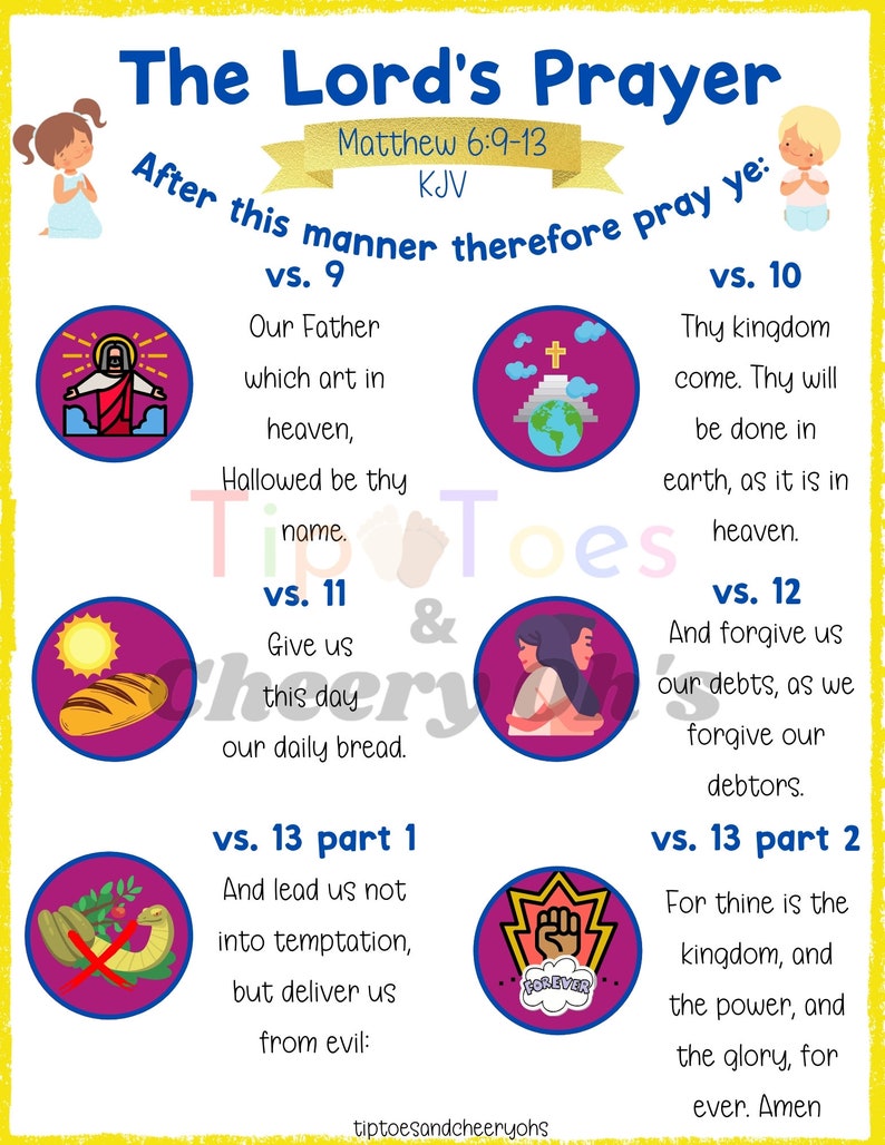 The Lords Prayer for Kids Bible Activity Prayer Bible - Etsy