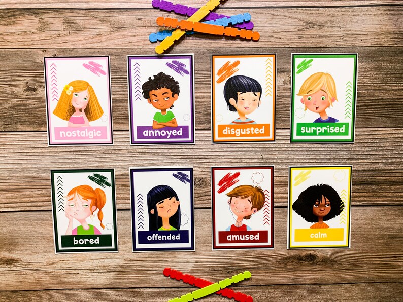 Kids Feelings Flashcards, Printable Flashcards, Montessori Learning ...