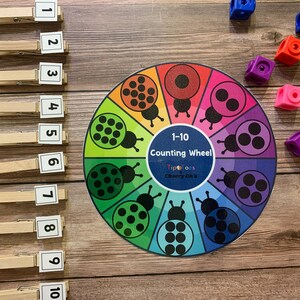 Counting Wheel, Math Activity for Preschool, Lady Bugs, Numbers 1-10 ...