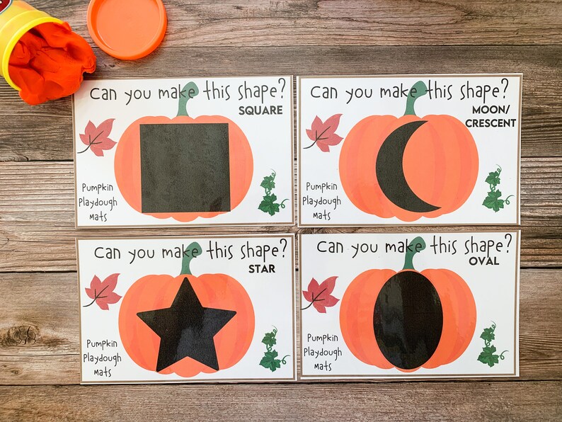 Playdough Shape Mats Fall Learning Printable Playdough Mats - Etsy