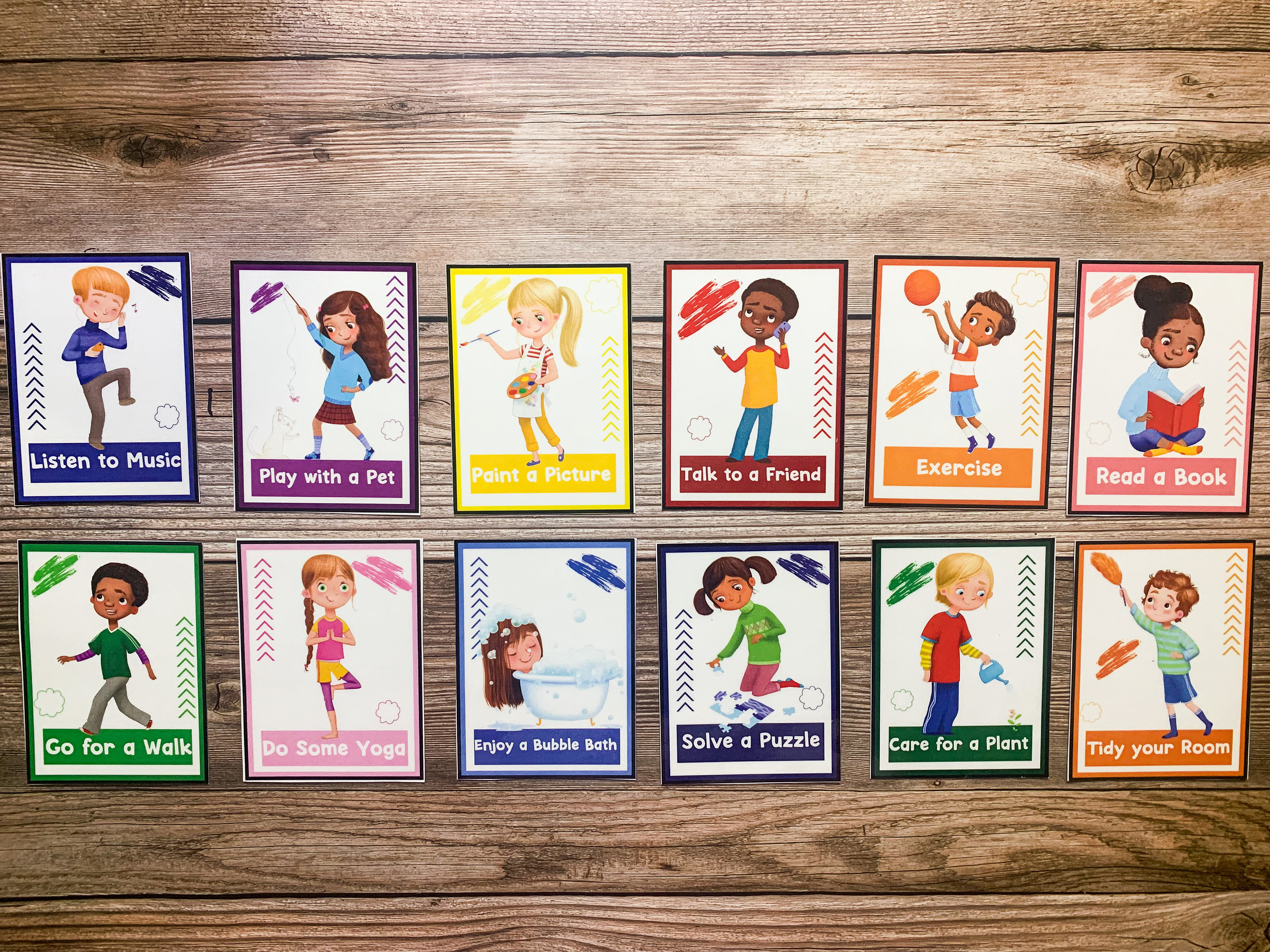 Coping Skills Flashcards for Kids, Calm Down Strategies, Stress ...