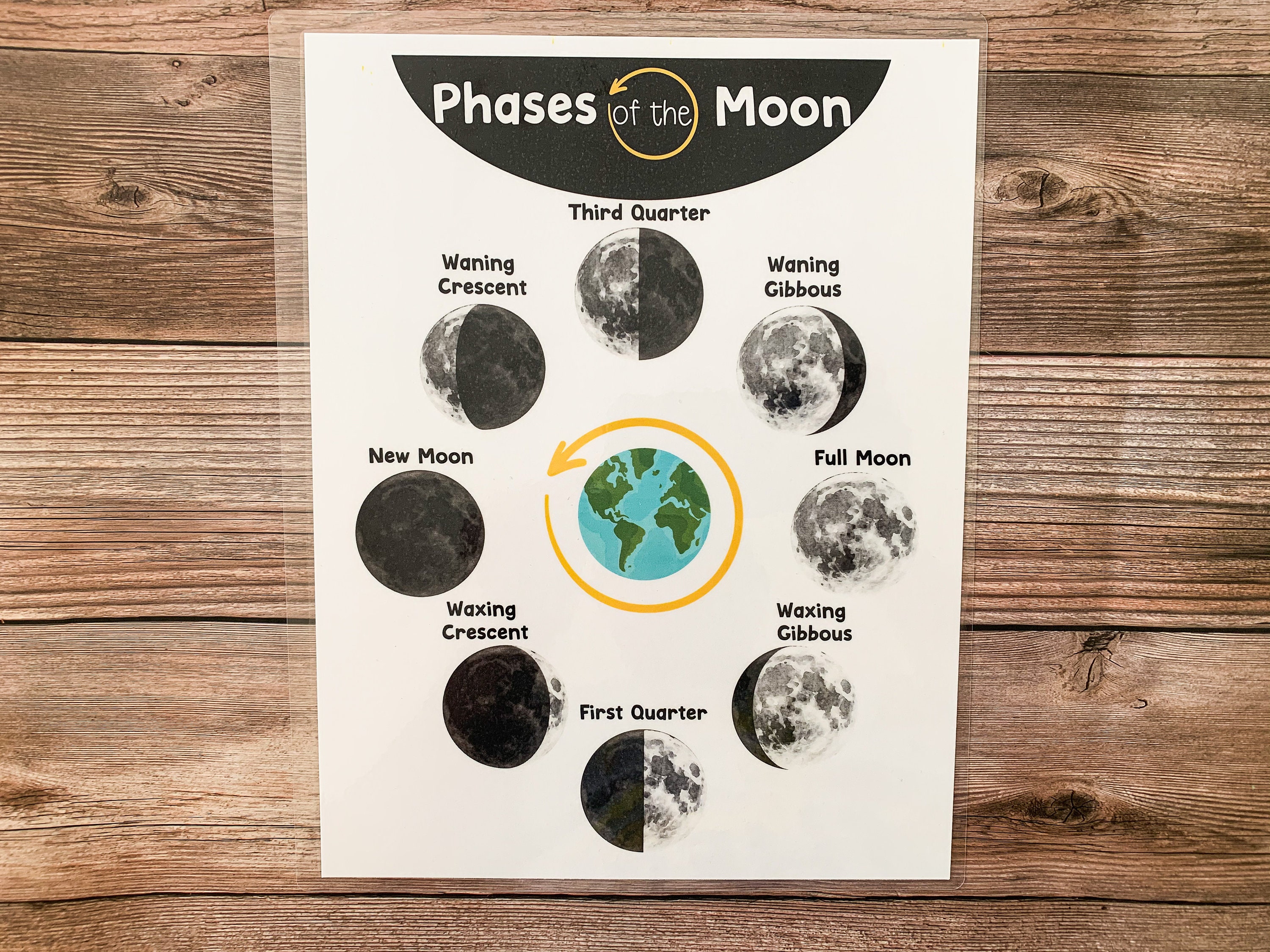 Moon Phase Educational Poster, Outer Space, Science, Moon Phases ...