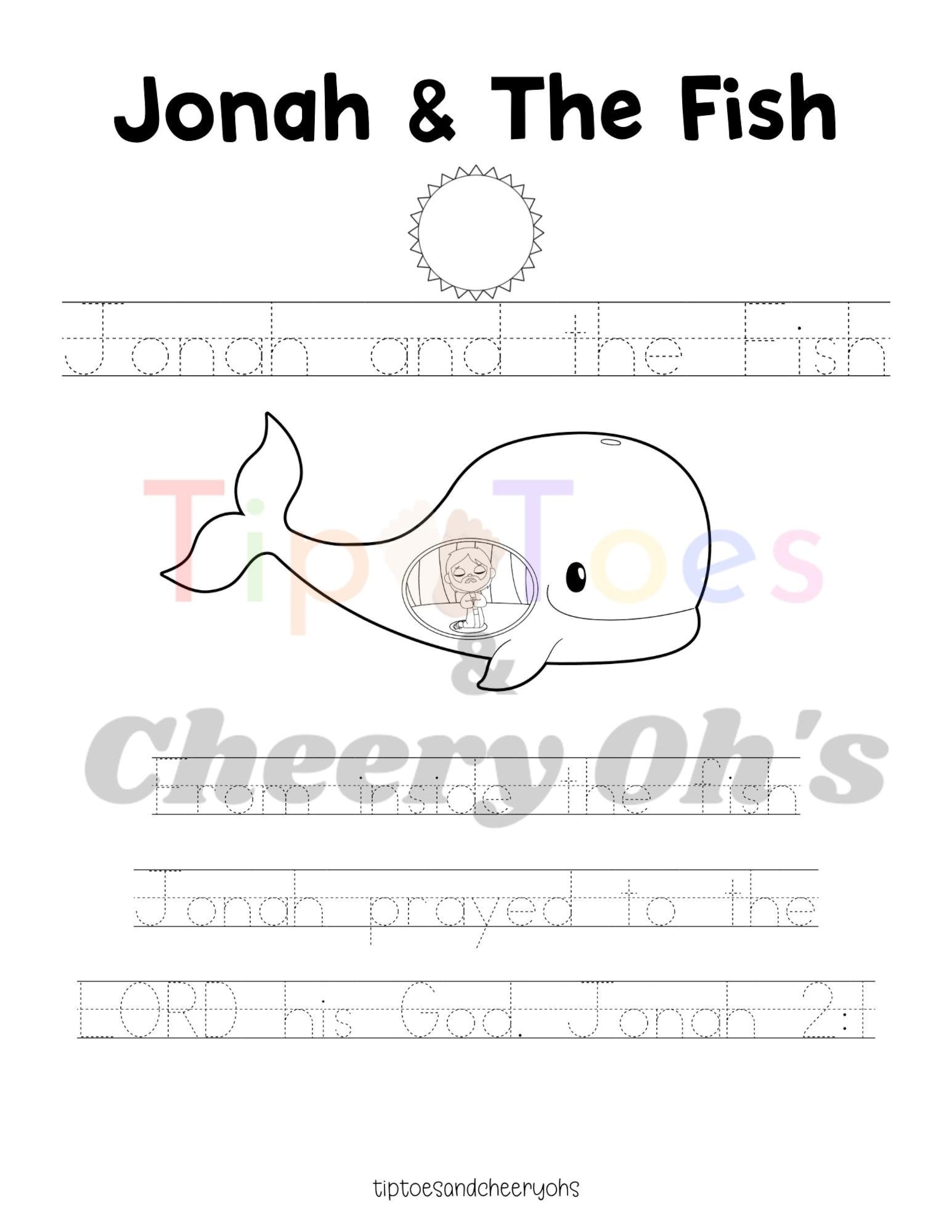 Jonah and the Whale Bible Activity Homeschool Printable - Etsy