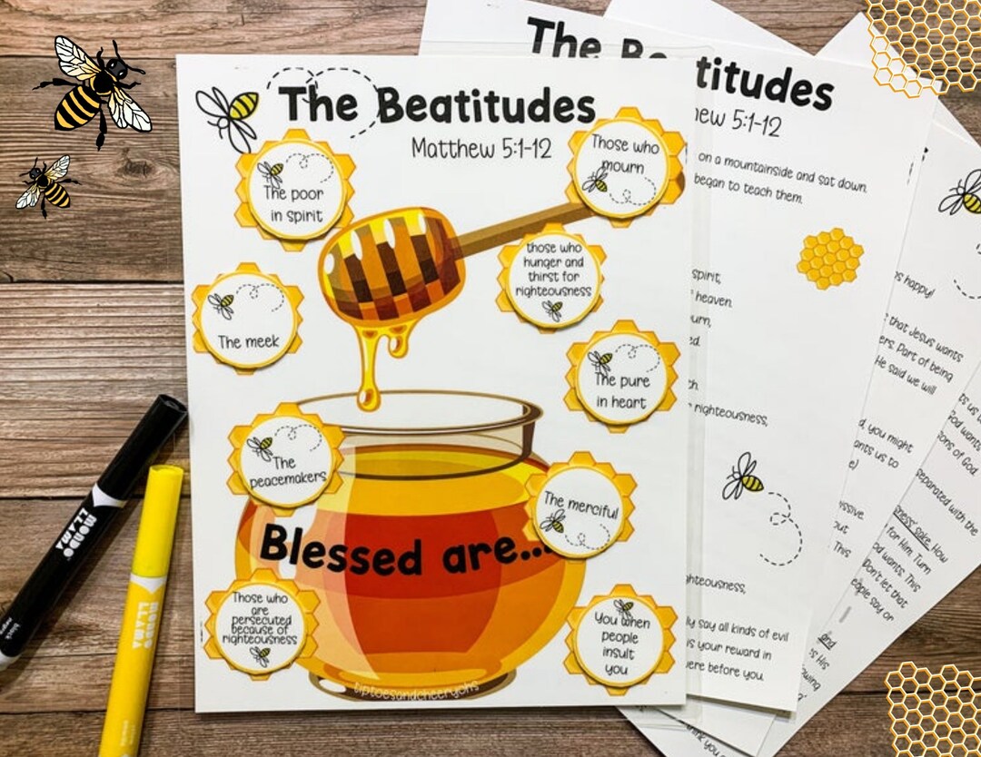 The Beatitudes Homeschool Printable Kids Bible Activity - Etsy