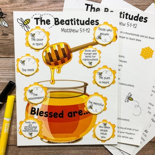 Beatitudes Coloring Wheel Printable Bible Verse Activity - Etsy