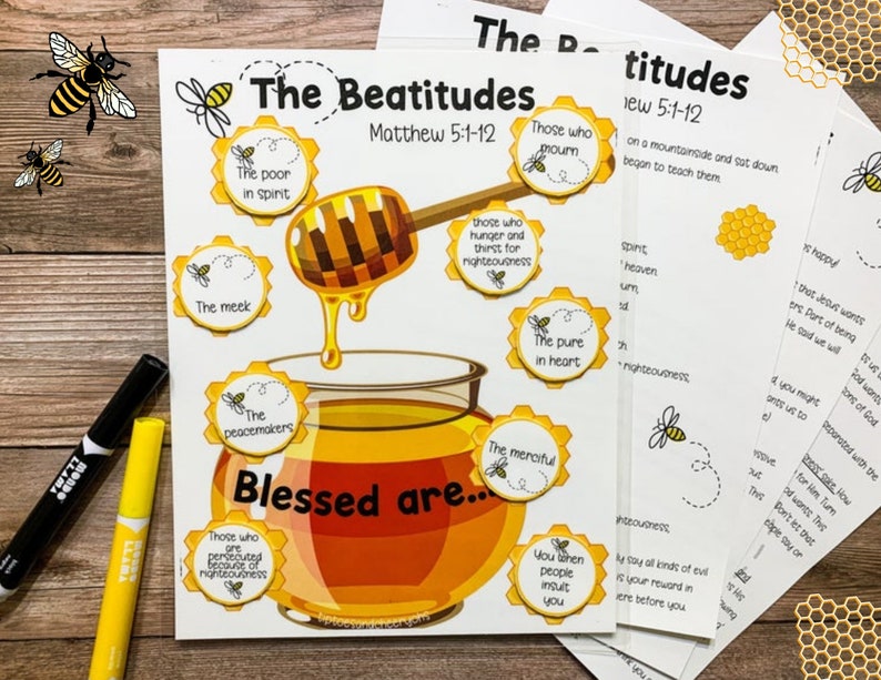The Beatitudes Homeschool Printable Kids Bible Activity - Etsy