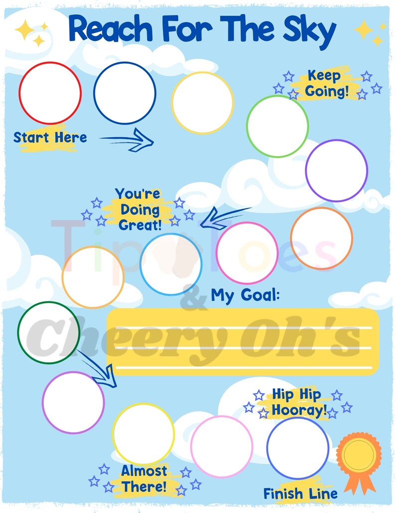 Kids Goal Chart, Homeschool Printable, Reward Chart for Kids, Goal ...