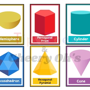 3D Shapes Flashcards, Shape Flashcards, Homeschool, 3D Shapes ...