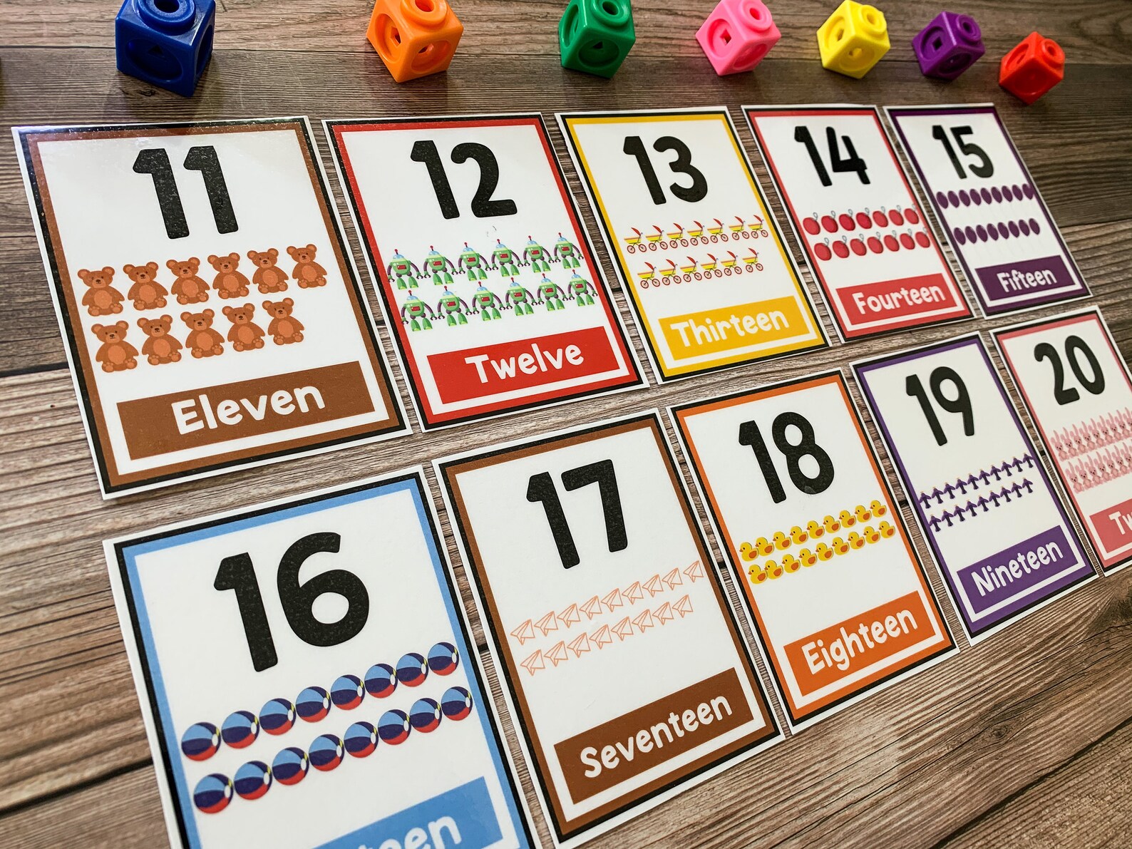 Number Flashcards, Numbers 1-20,preschool, Homeschool, Printable Number ...