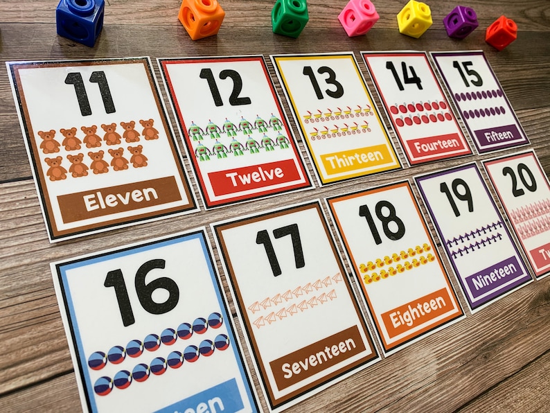 Number Flashcards, Numbers 1-20,preschool, Homeschool, Printable Number ...