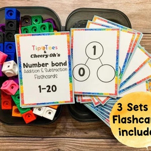 Number Bond Flashcards, Number Bond Fact Families, Math, Decomposing ...