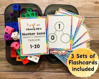 Number Bond Flash Cards, Math, Decomposing Numbers, Addition and ...