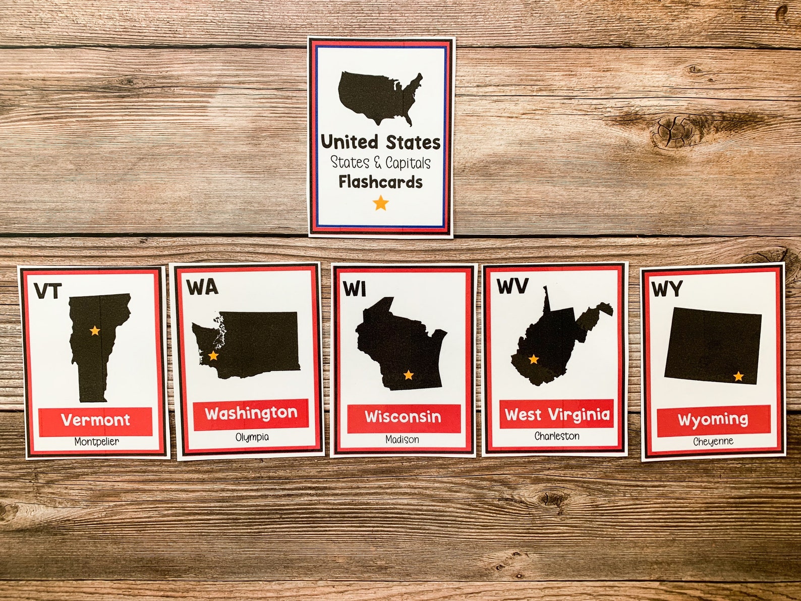 States and Capitals Flashcards, United States Flashcards, Homeschool ...