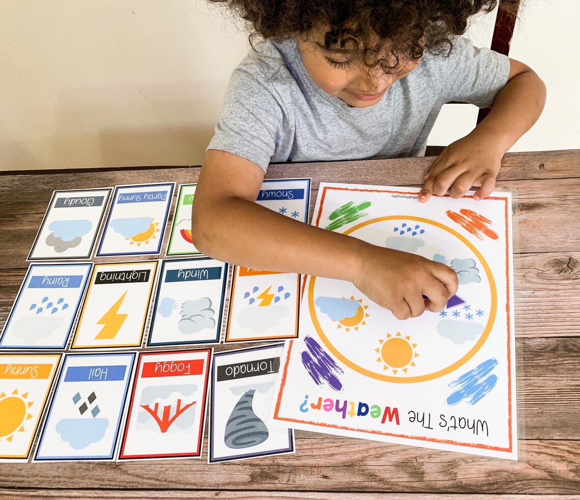 Kids Weather Montessori Weather Activity Kids Weather Chart - Etsy