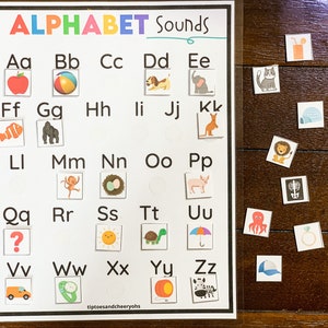 Printable Alphabet Game Beginning Sounds Letter Recognition | Etsy