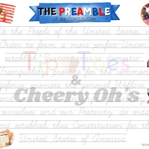 The Preamble for Kids Printable, U.S. Constitution, Preamble Activity ...