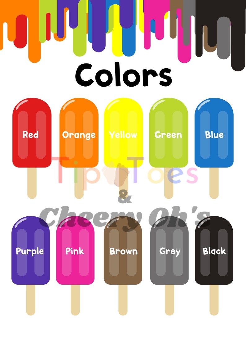 Colors Chart, Popsicles, Learn Colors, Color Chart Printable, Learning ...