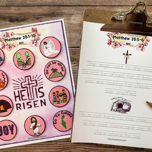 He is Risen, Bible Activity, Homeschool Printable, Bible Verse, Easter ...