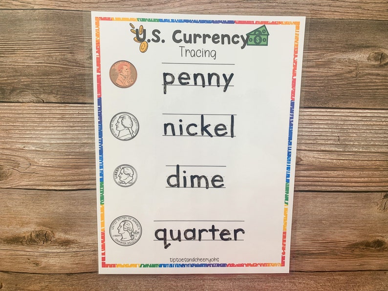Kids Money Activity Homeschool Printable United States - Etsy