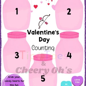Kids Valentine's Day Activity, Valentine's Counting Game, Valentines ...